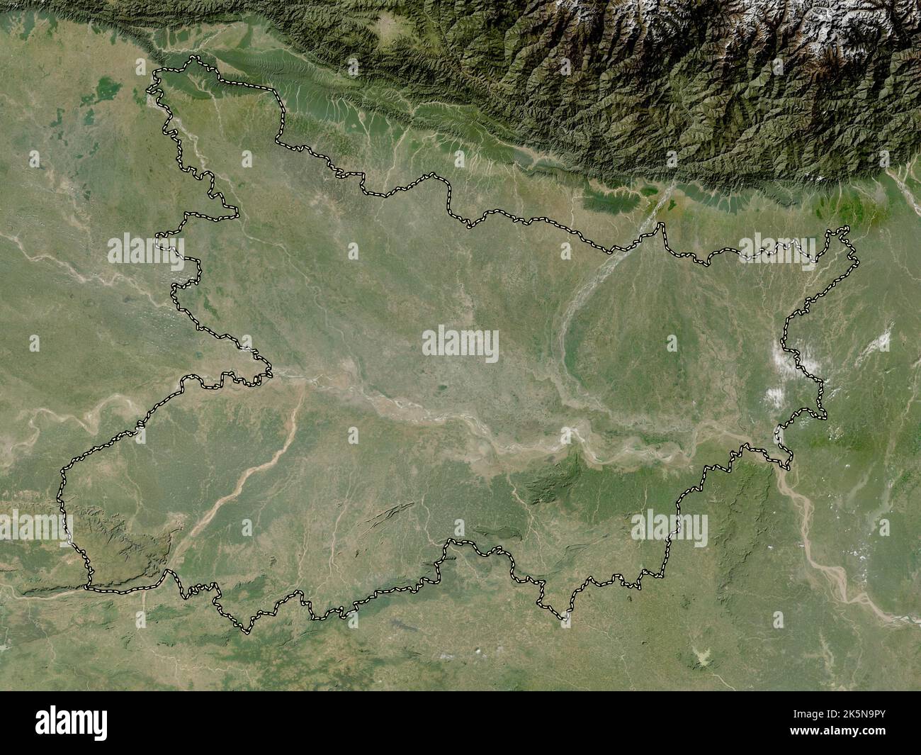 Bihar, state of India. Low resolution satellite map Stock Photo - Alamy