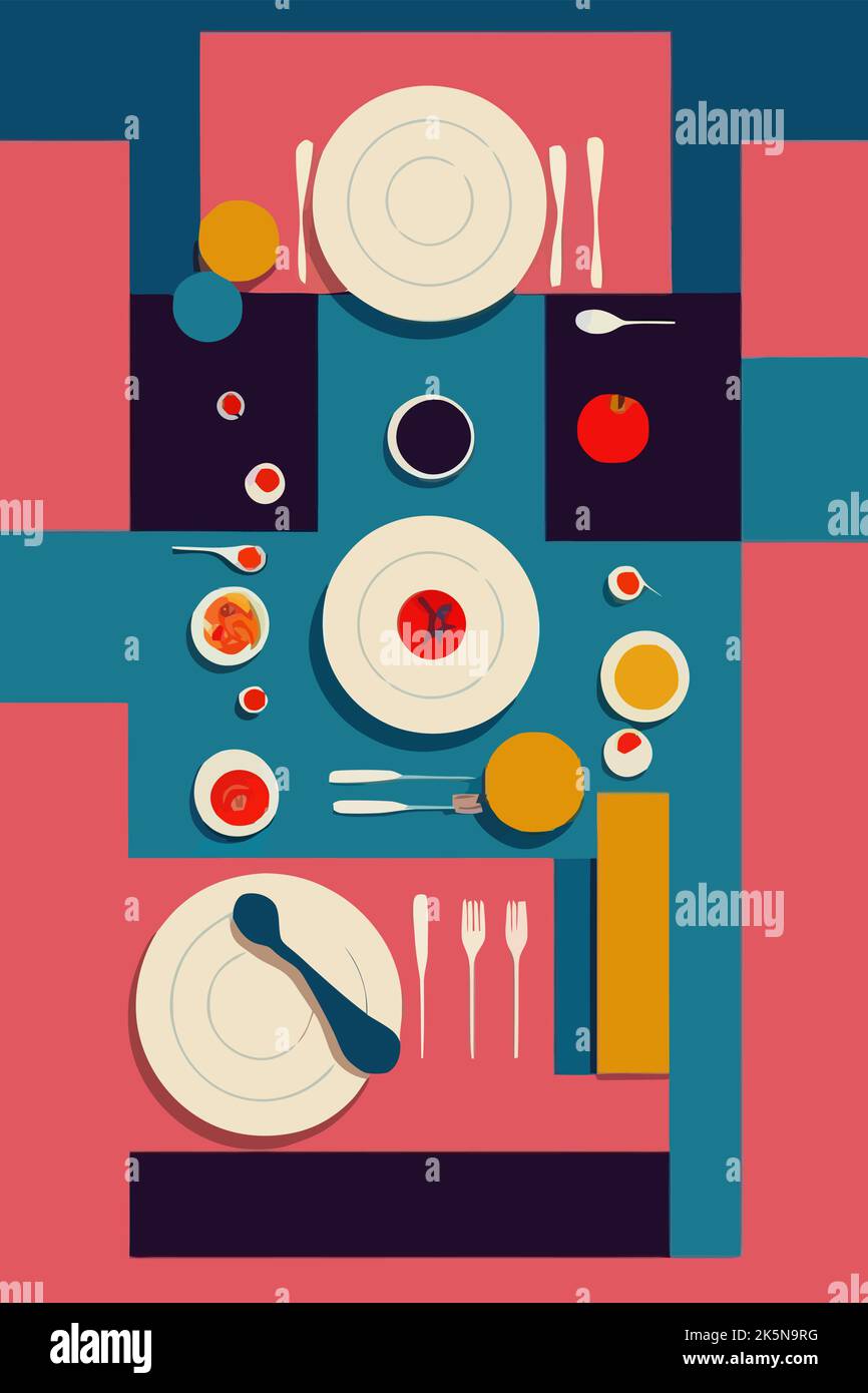 Top view food plates Stock Vector Images - Alamy