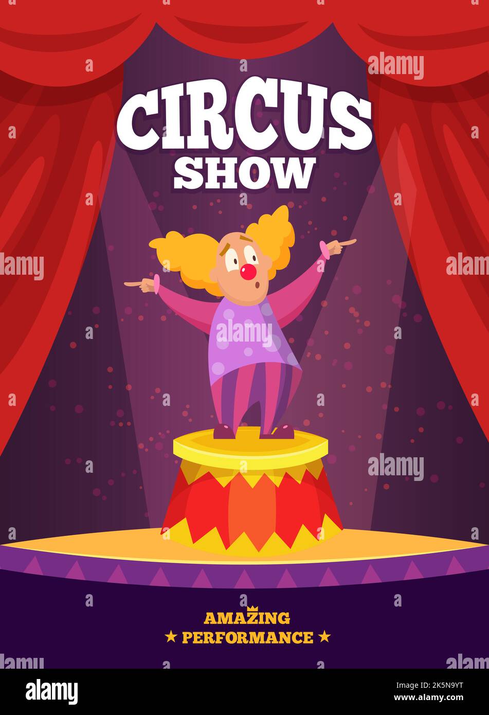 Circus show. colored entertainment placard invitation for circus show ...