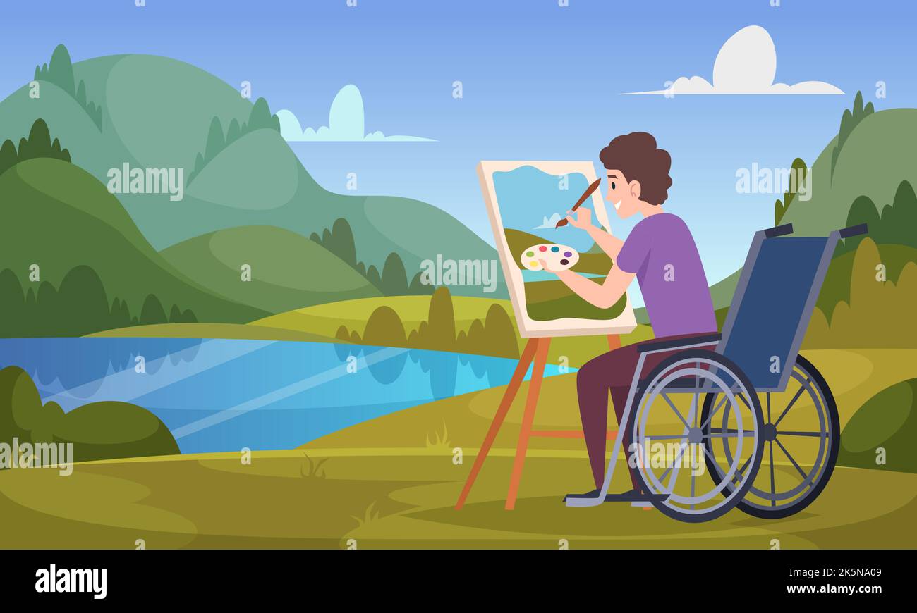 Disabled people. Multiracial diverse characters working making work ...