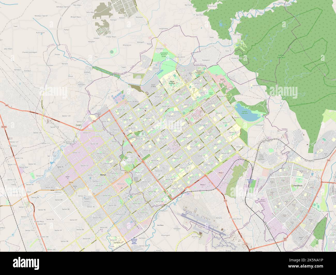 Chandigarh, union territory of India. Open Street Map Stock Photo - Alamy