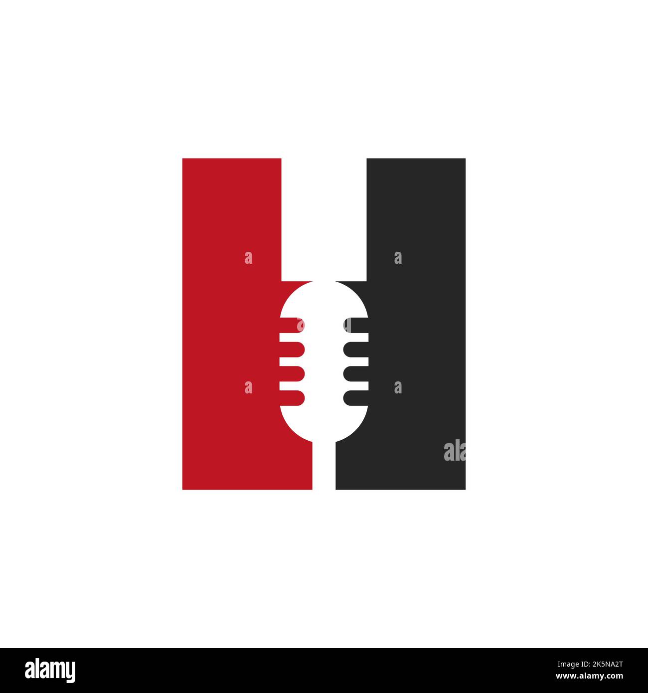 Initial Letter H Music Logo. Dj Symbol Podcast Logo Combined With ...