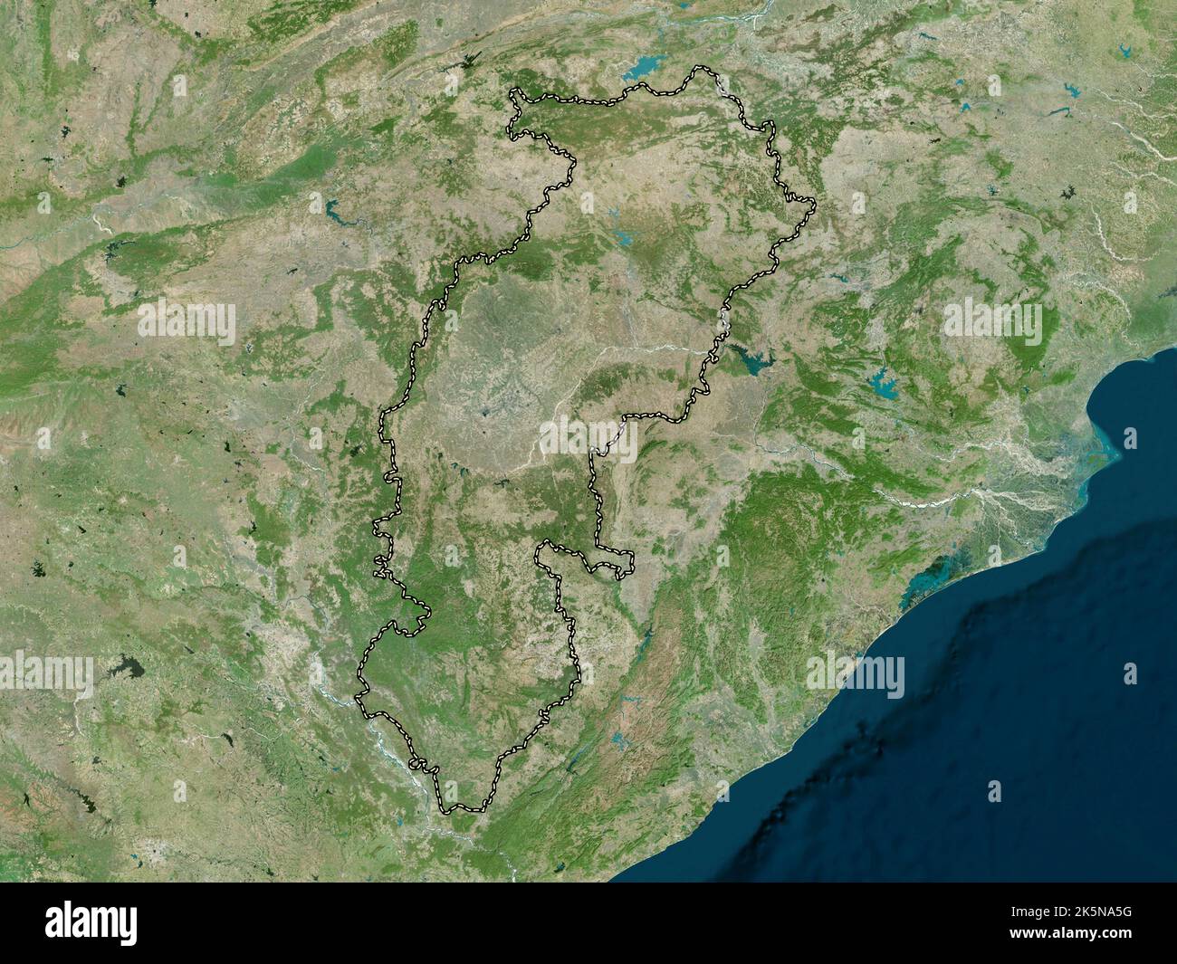 Chhattisgarh, state of India. High resolution satellite map Stock Photo ...