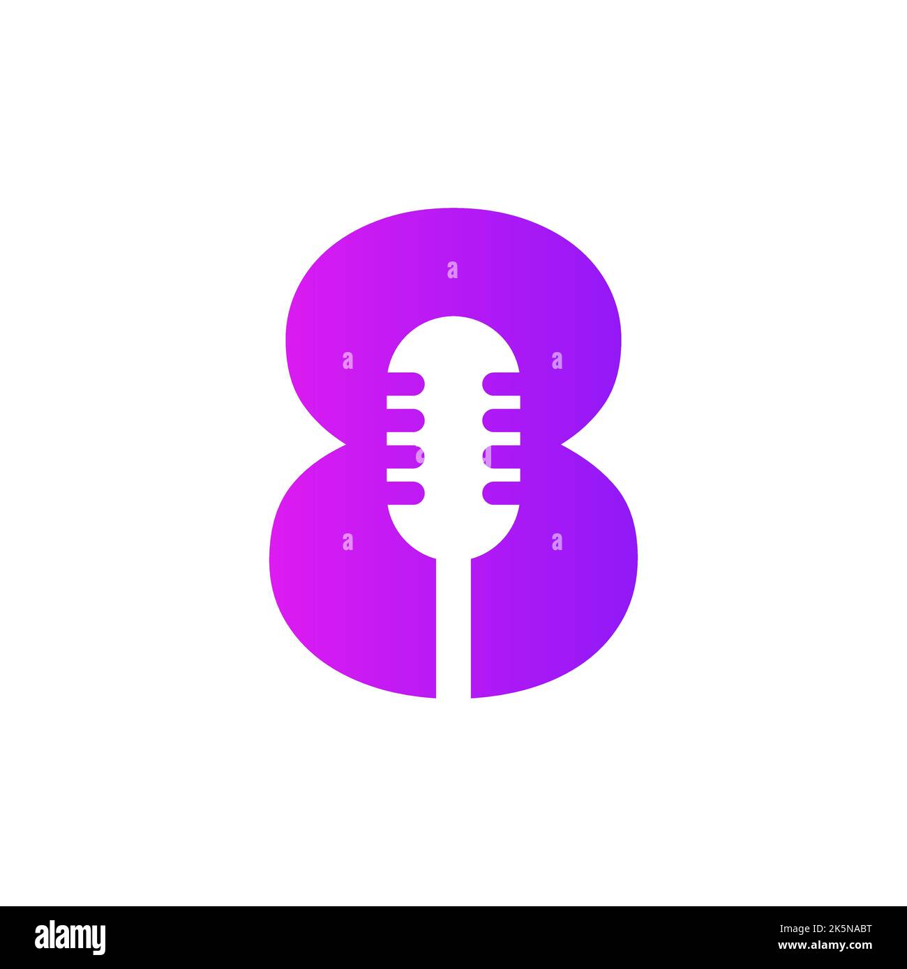 Initial Letter 8 Music Logo. Dj Symbol Podcast Logo Combined With ...