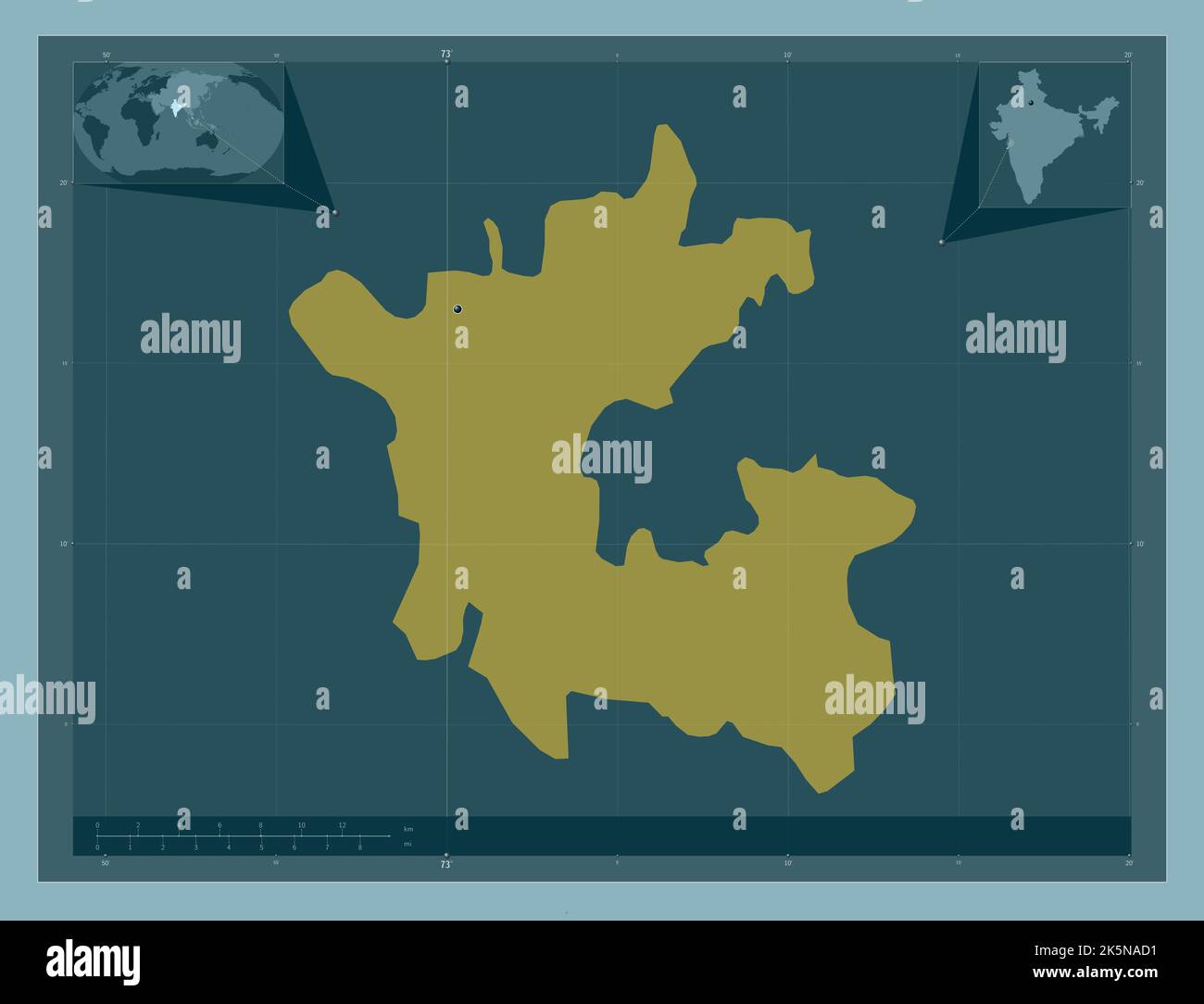 Dadra and Nagar Haveli, union territory of India. Solid color shape ...