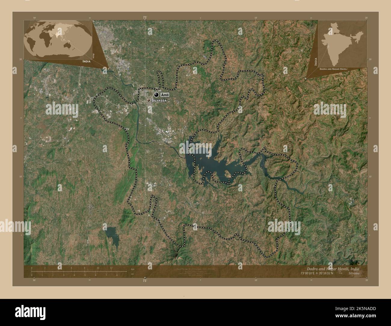 Dadra and Nagar Haveli, union territory of India. Low resolution ...