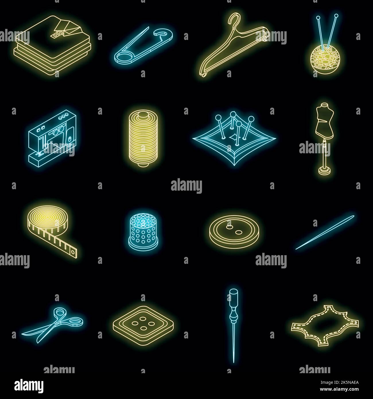 Clothing repair icons set. Isometric set of clothing repair vector ...