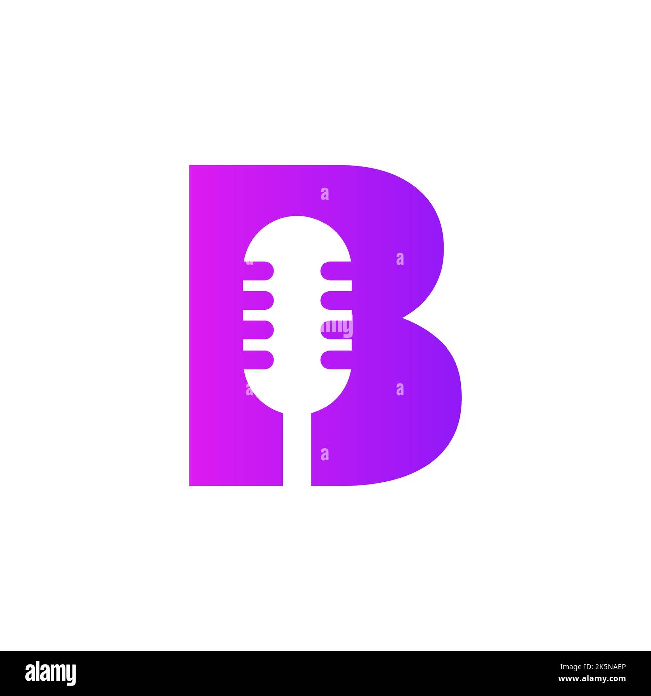 Initial Letter B Music Logo. Dj Symbol Podcast Logo Combined With ...