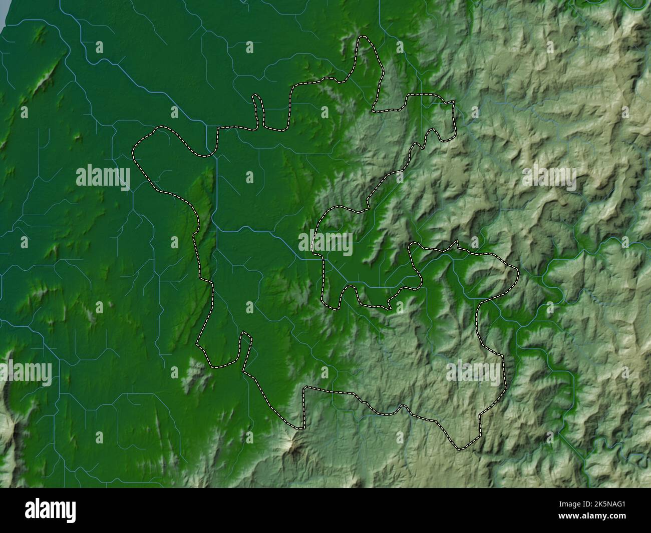 Dadra and Nagar Haveli, union territory of India. Colored elevation map ...