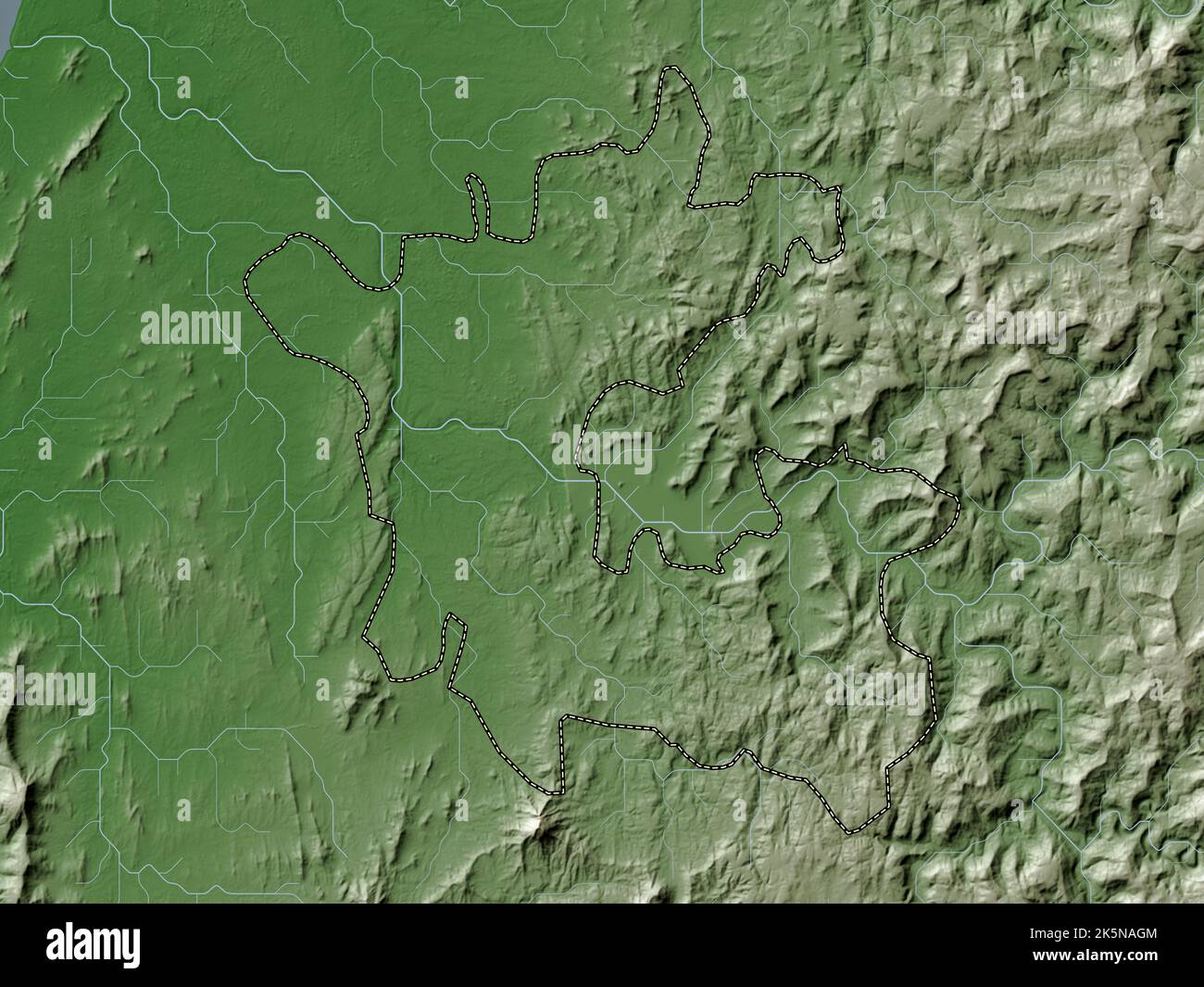 Dadra and Nagar Haveli, union territory of India. Elevation map colored ...