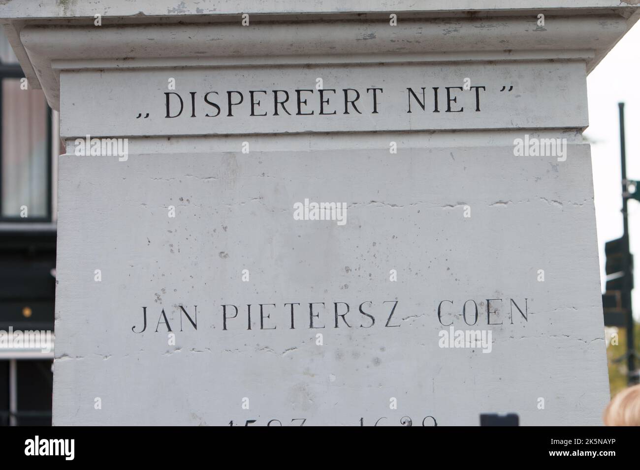 Statue of Jan Pieterszoon Coen who was an officer of the Dutch East ...