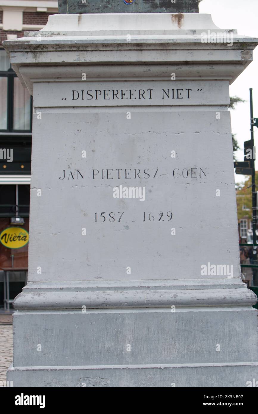 Statue of Jan Pieterszoon Coen who was an officer of the Dutch East ...