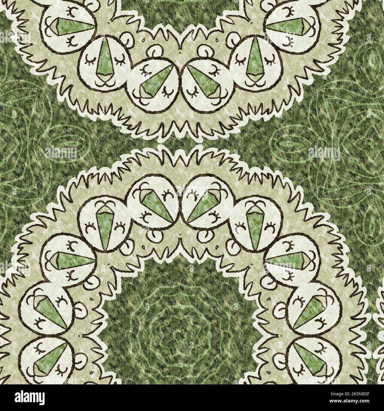 Mosaic geometric green leopard print texture pattern. Trendy ...