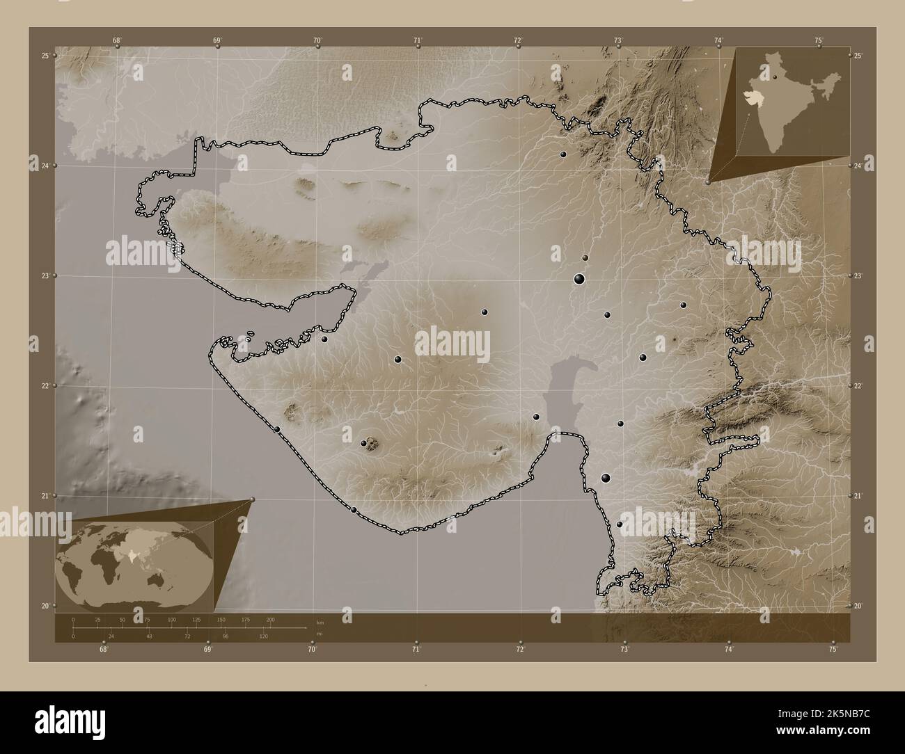 Major rivers in india map hi-res stock photography and images - Alamy