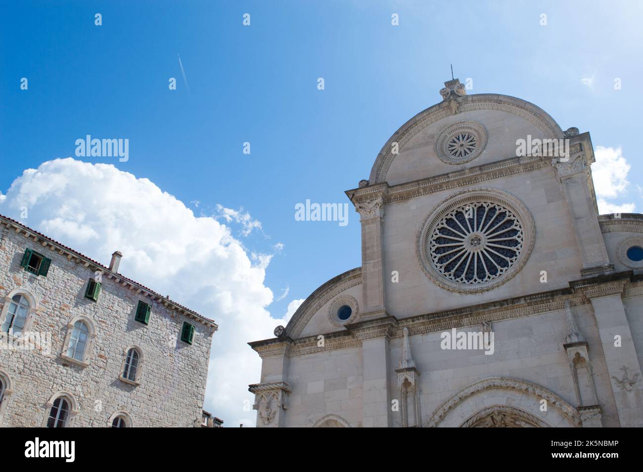 Cathedral of St. Jacob with the rosetta, catholic basilica, Renaissance ...