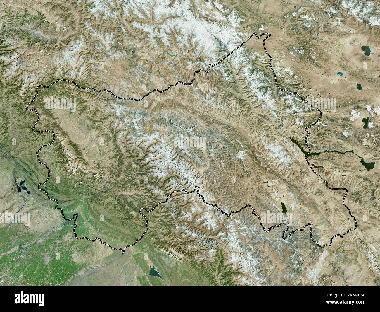 Jammu and Kashmir, state of India. High resolution satellite map Stock ...