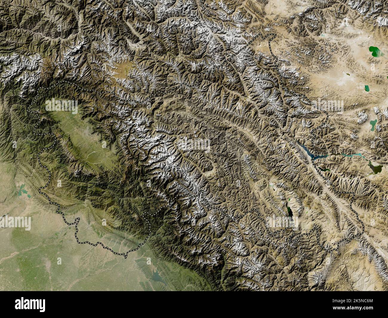 Jammu and Kashmir, state of India. Low resolution satellite map Stock ...