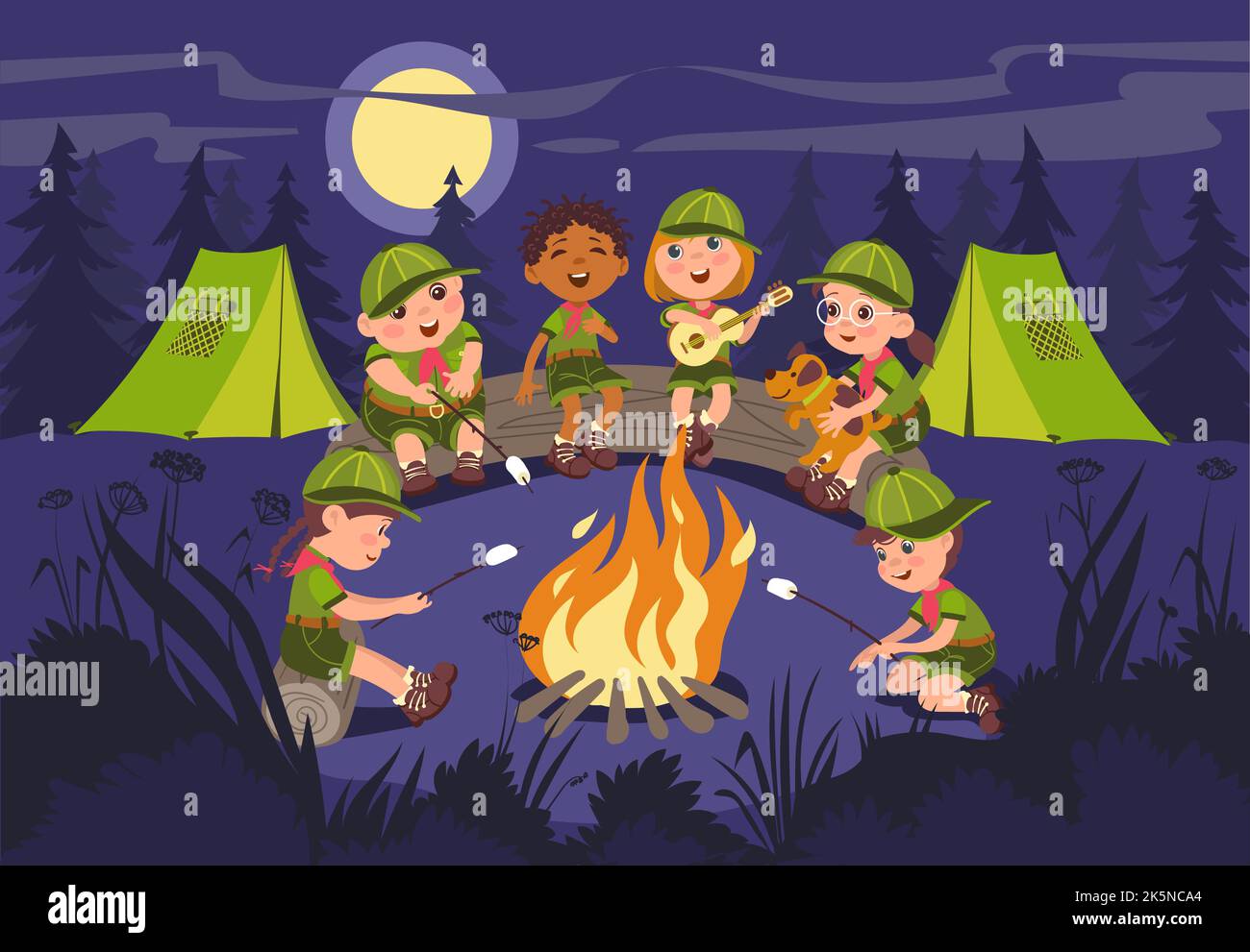 Singing Around The Campfire Clipart