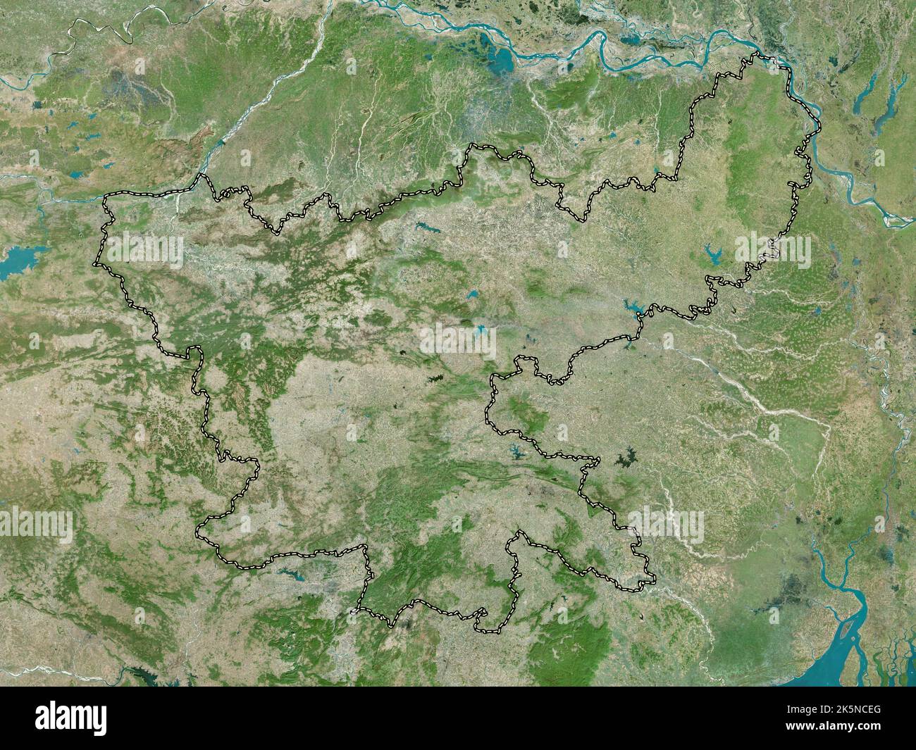 Jharkhand, state of India. High resolution satellite map Stock Photo ...