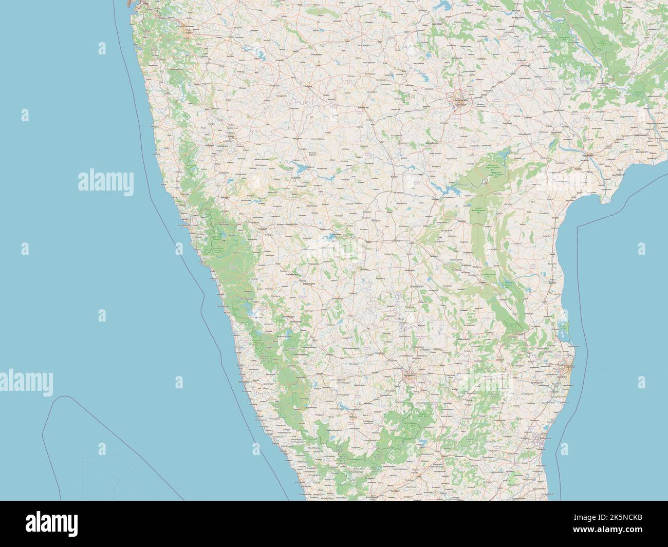 Karnataka, state of India. Open Street Map Stock Photo - Alamy