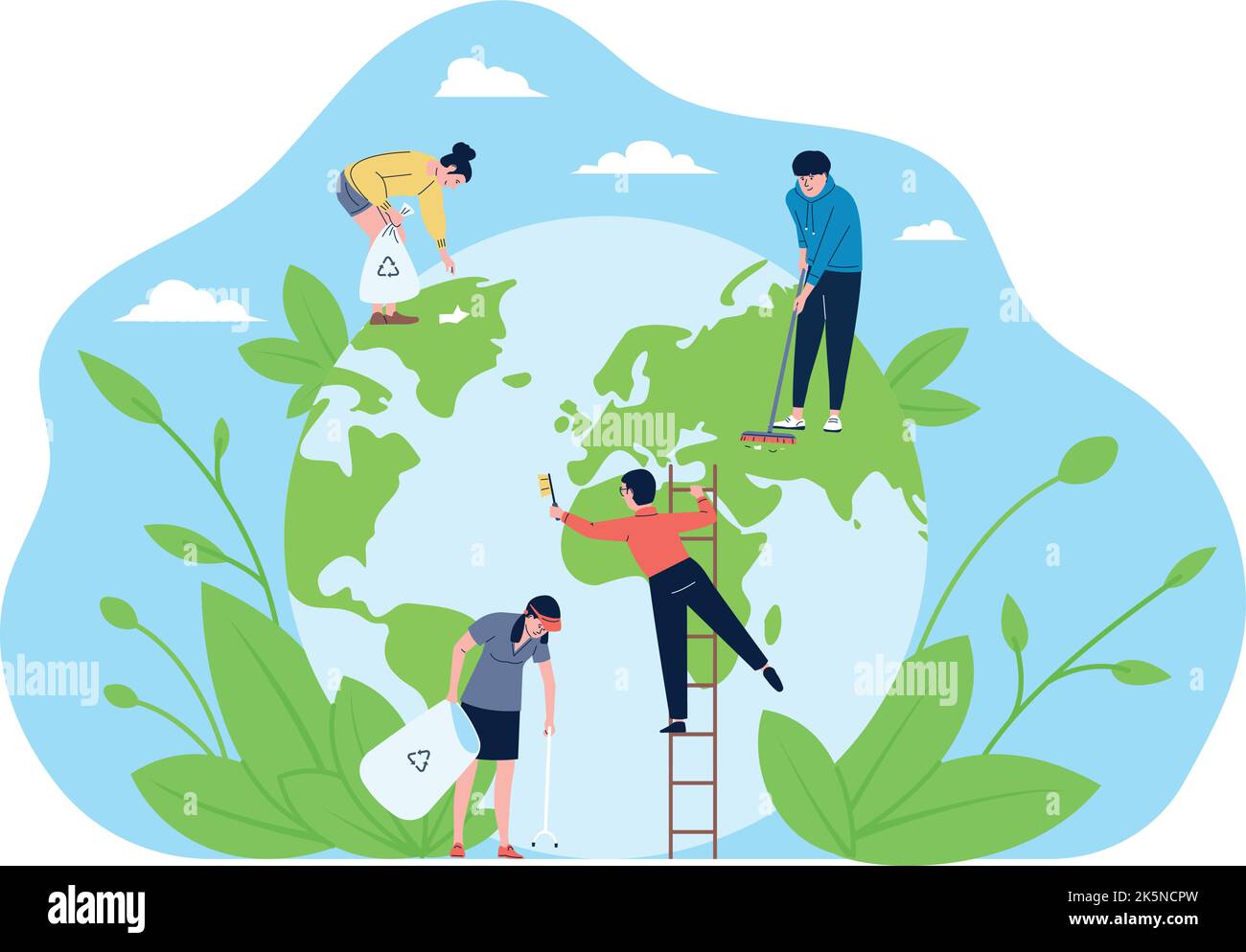 Take care ecologic of earth. Environmental global day, women ecologist ...