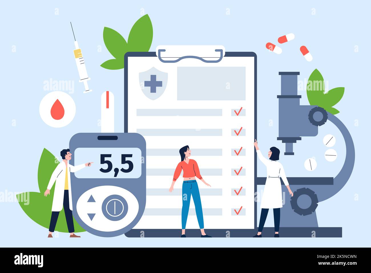 Diabetes mellitus medical concept with equipment, sugar blood test and ...