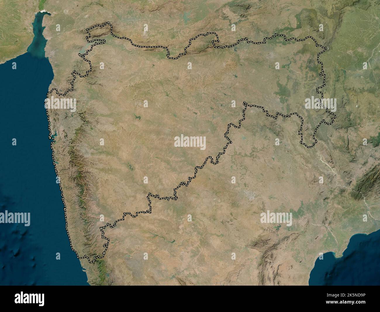Maharashtra, state of India. Low resolution satellite map Stock Photo ...