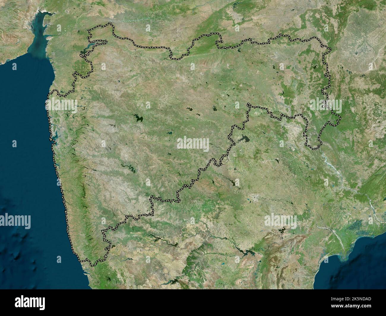 Maharashtra, state of India. High resolution satellite map Stock Photo ...