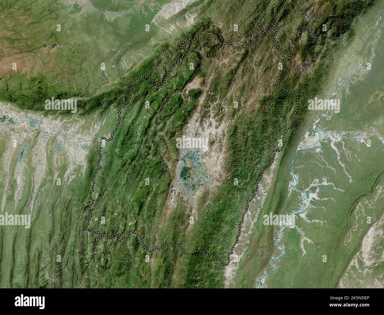 Manipur, state of India. High resolution satellite map Stock Photo - Alamy