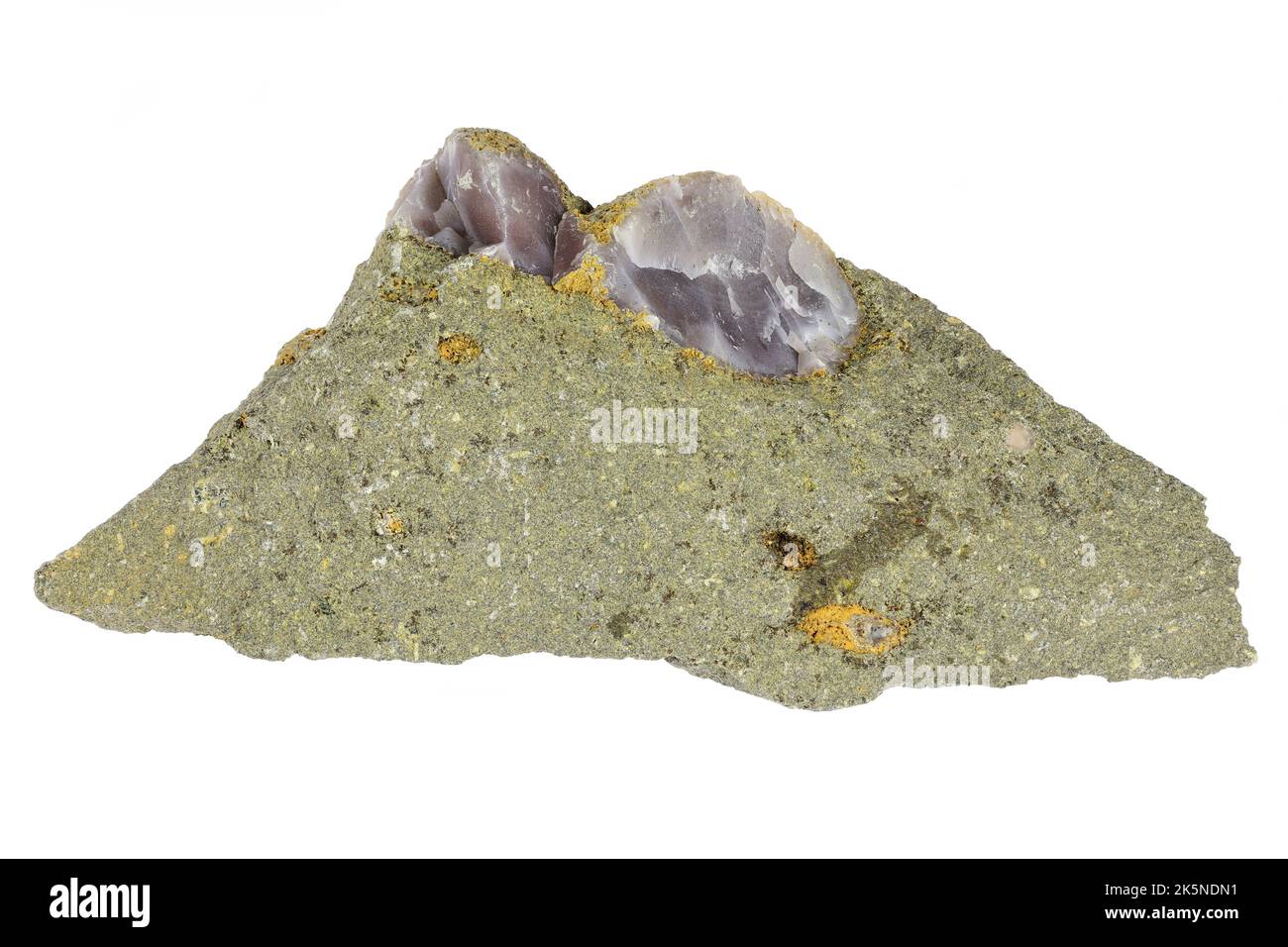 agate in matrix from Idar-Oberstein, Germany isolated on white ...