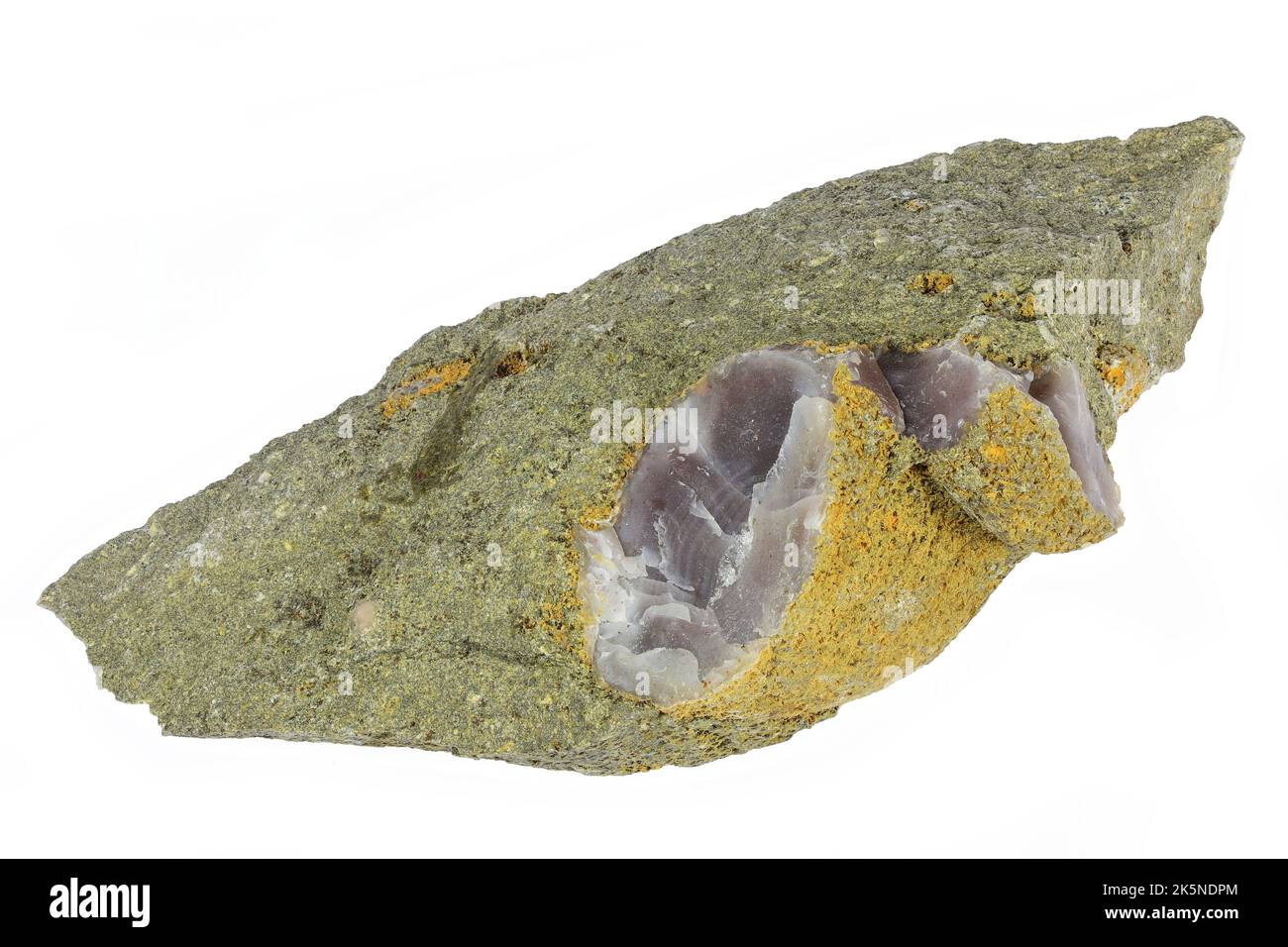 agate in matrix from Idar-Oberstein, Germany isolated on white ...