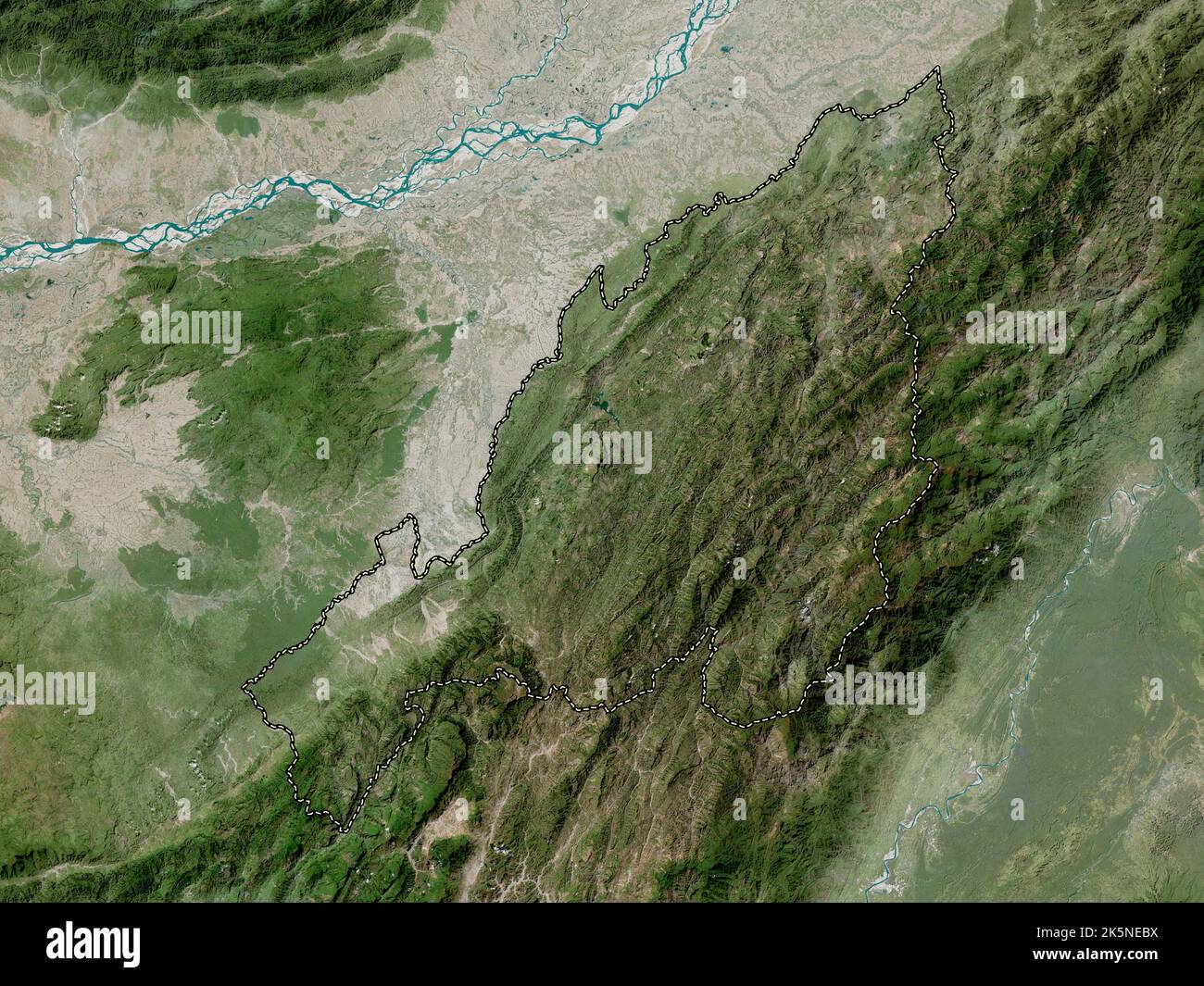 Nagaland, state of India. High resolution satellite map Stock Photo - Alamy