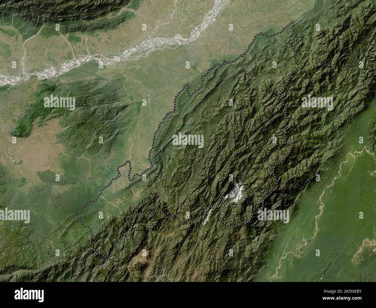 Nagaland, state of India. Low resolution satellite map Stock Photo - Alamy