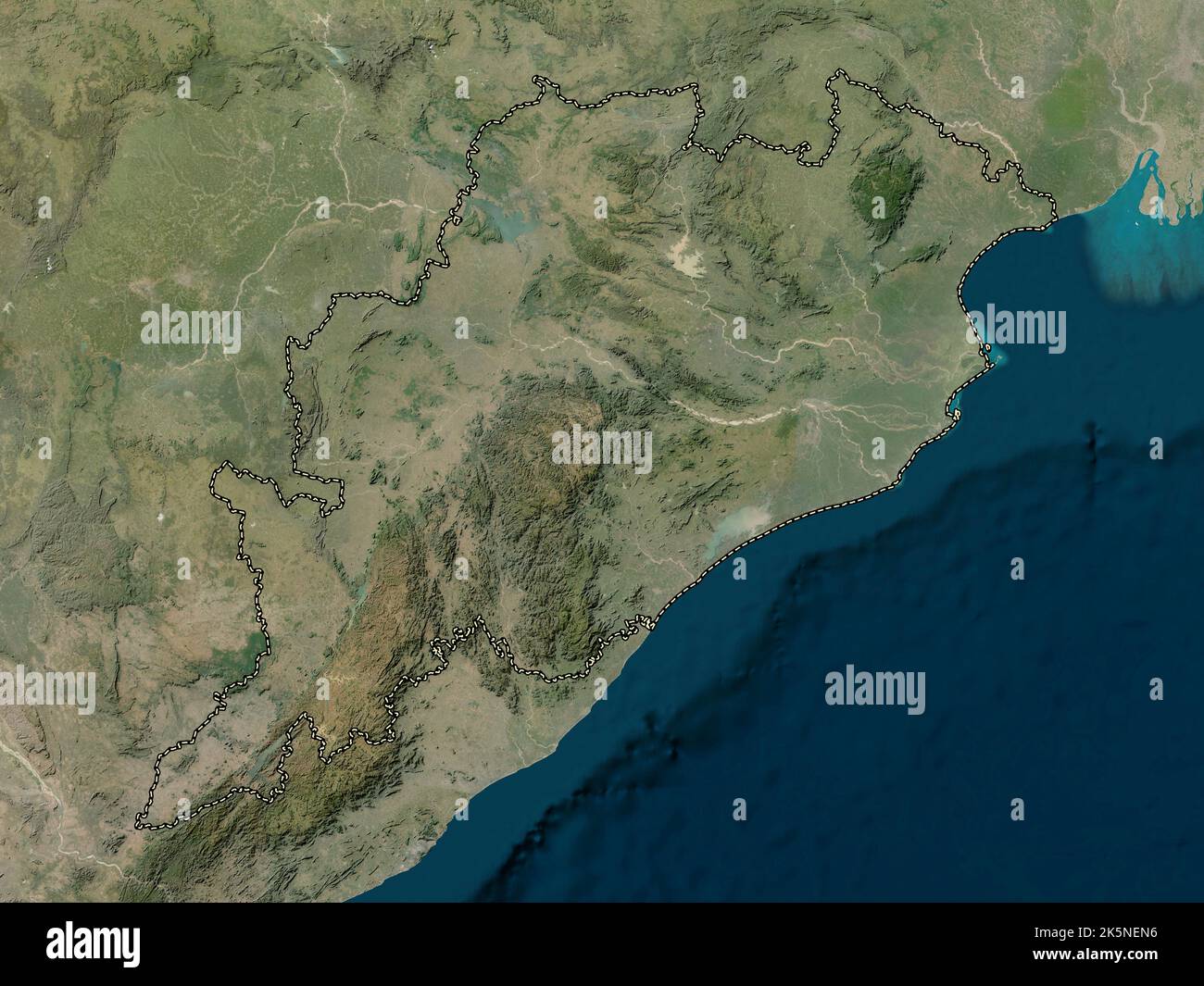 Odisha, state of India. Low resolution satellite map Stock Photo - Alamy