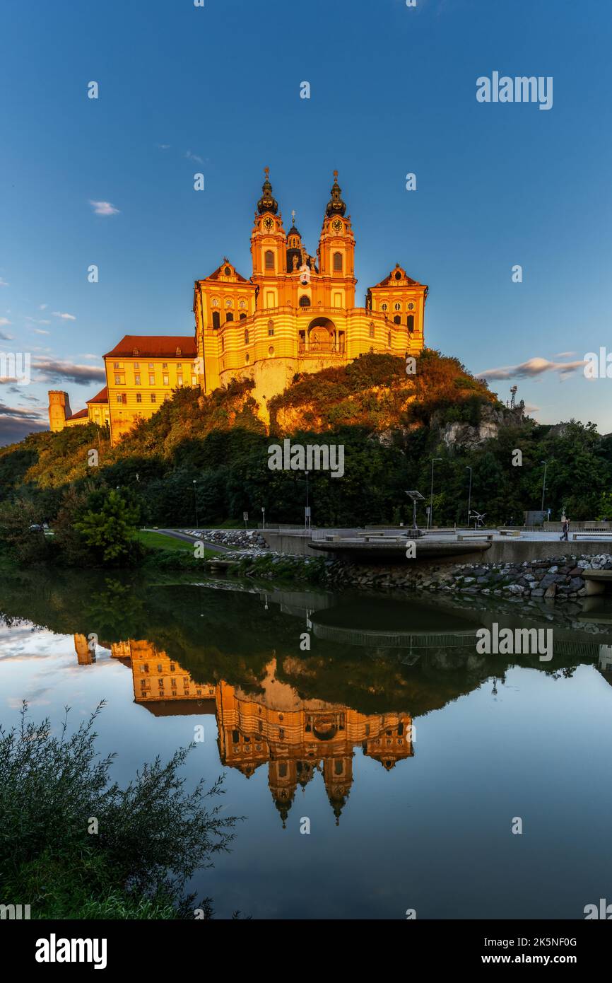 Melk, Auistria - 22 September, 2022: historic Melk Abbey in warm ...