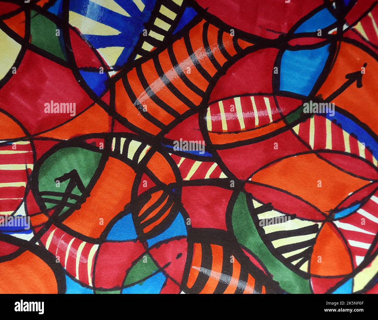 Art Drawing Abstract Copic color Triangle Curve Square , geometry Stock ...