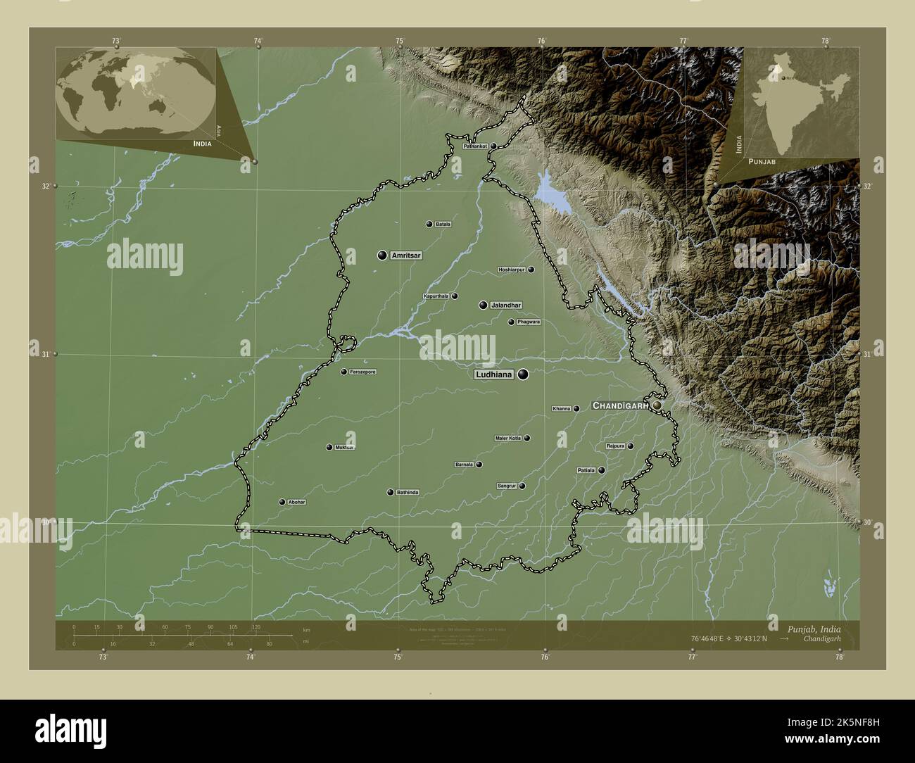 Major rivers in india map hi-res stock photography and images - Alamy