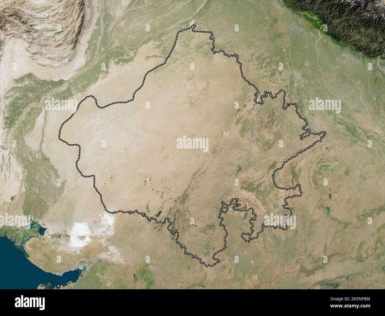 Rajasthan, state of India. Low resolution satellite map Stock Photo - Alamy