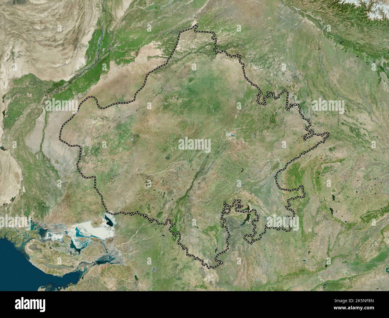 Rajasthan, state of India. High resolution satellite map Stock Photo ...
