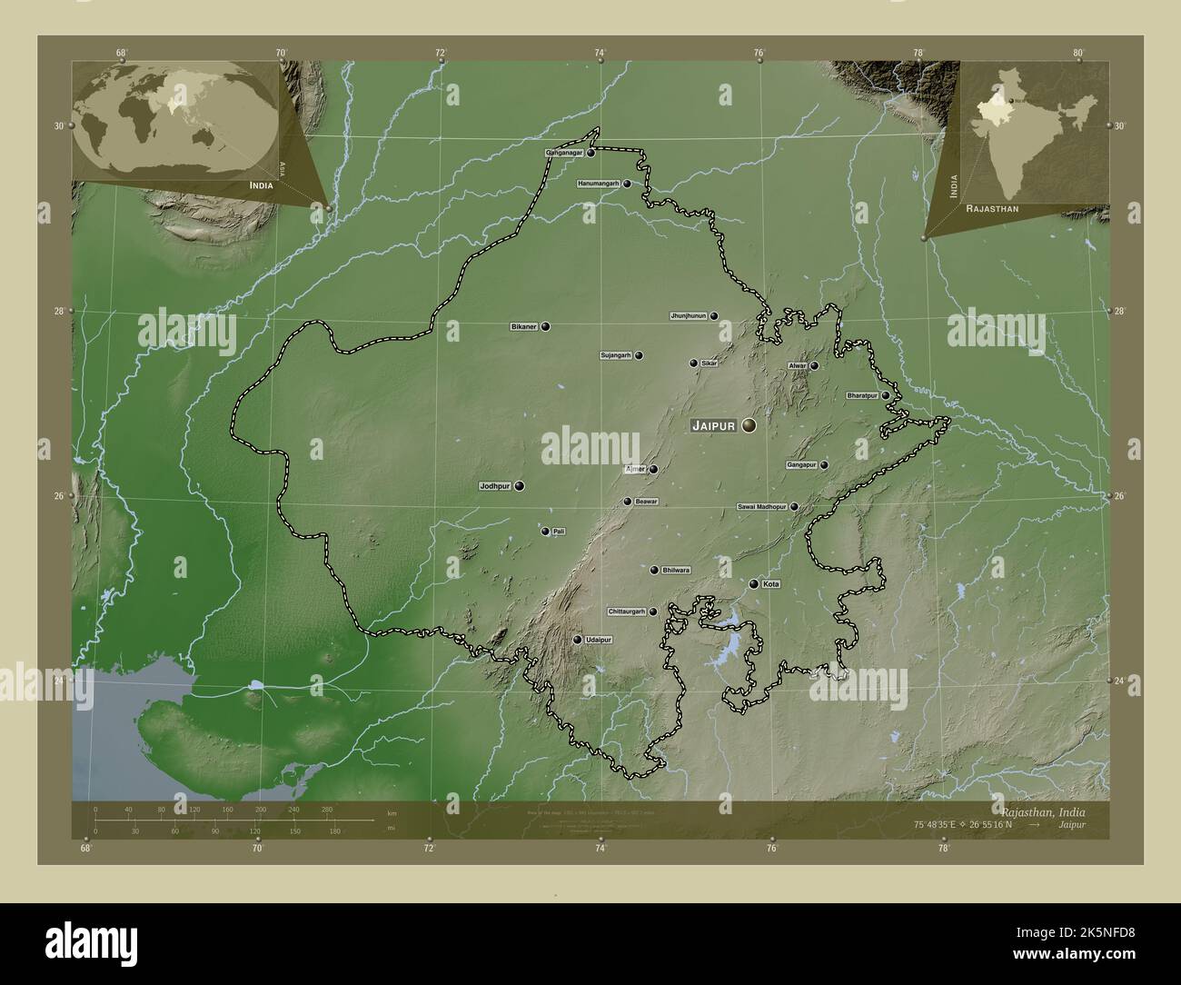 Major rivers in india map hi-res stock photography and images - Alamy