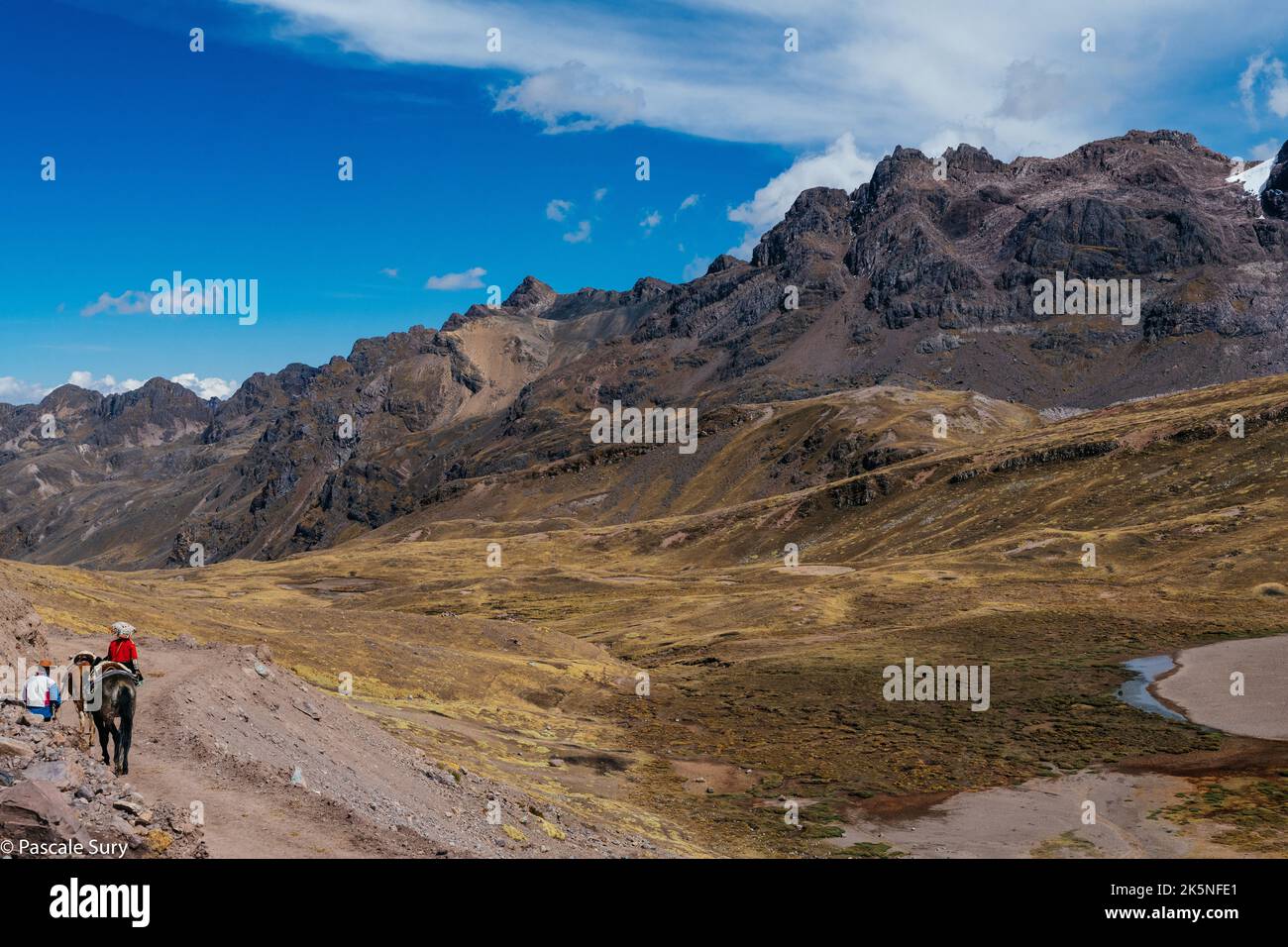The rainbow mountain and the red valley Stock Photo - Alamy