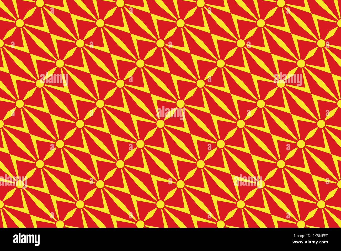 Geometric pattern in the colors of the national flag of North Macedonia ...