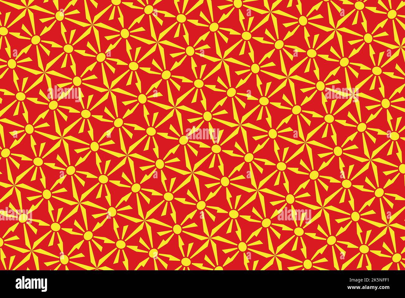 Geometric pattern in the colors of the national flag of North Macedonia ...