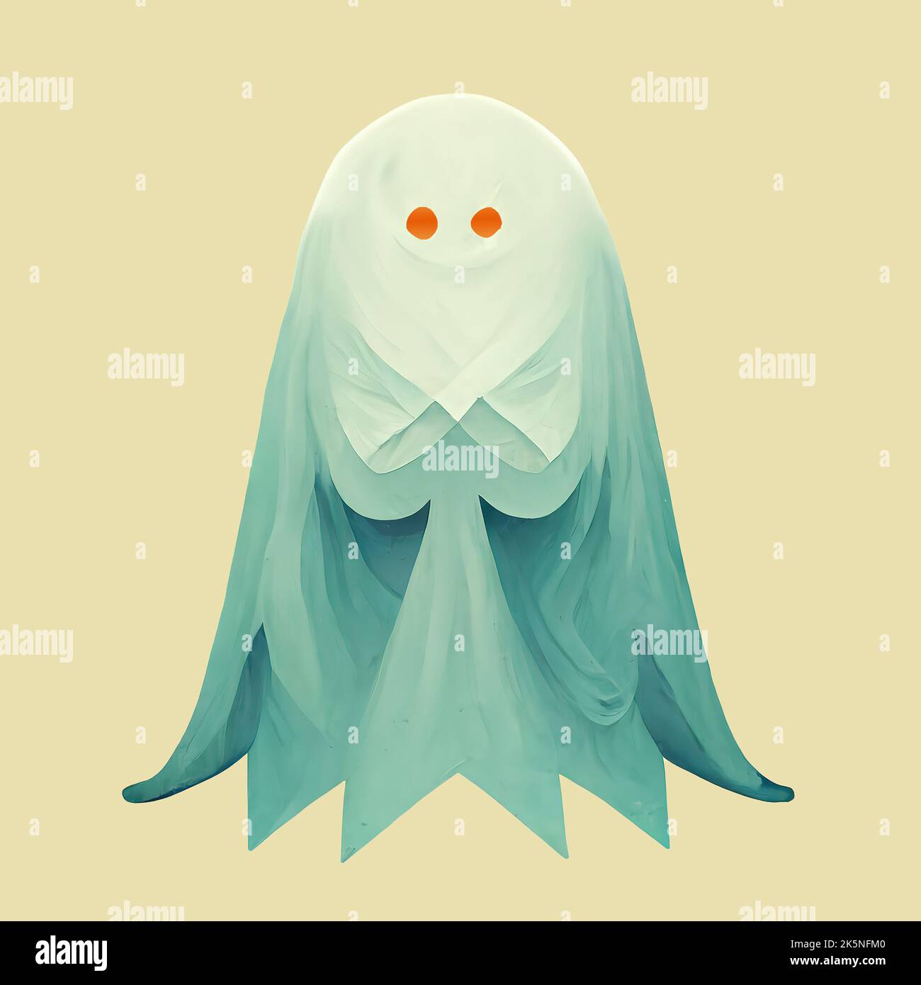 Cute illustrated ghost. Fairy tale character. Digital illustration ...