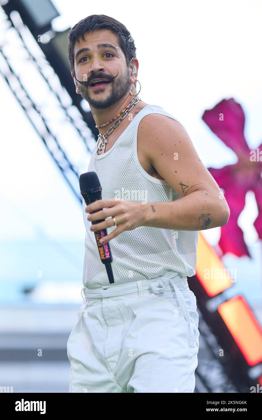 Madrid. Spain. 20221009, Camilo performs on stage during Hispanidad ...