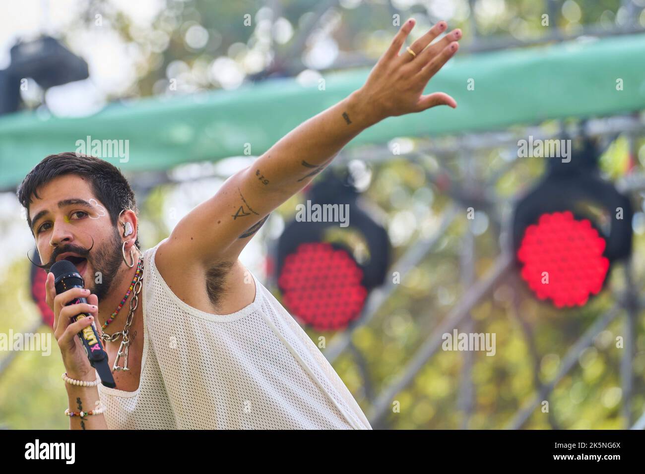 Madrid. Spain. 20221009, Camilo performs on stage during Hispanidad ...