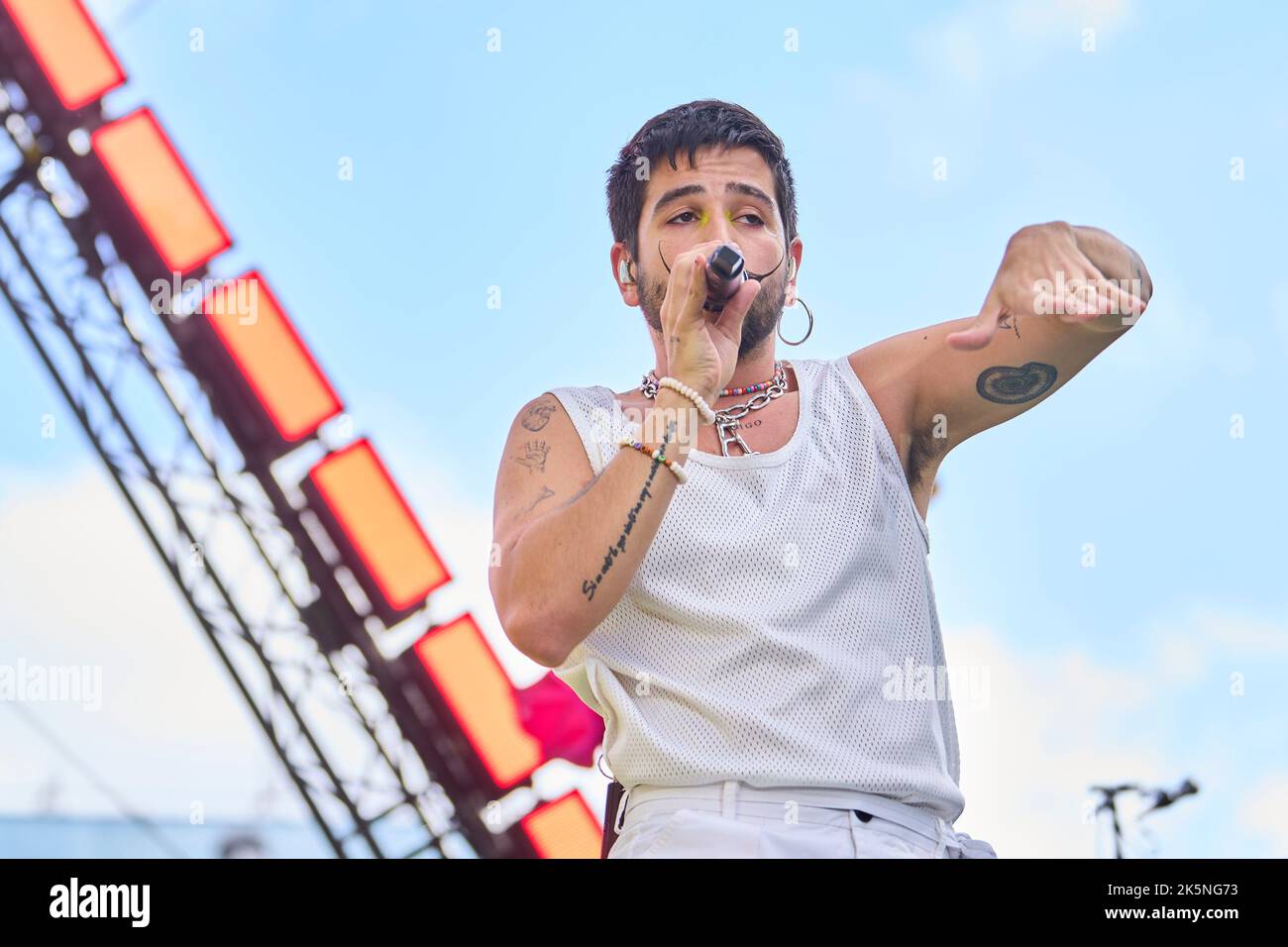 Madrid. Spain. 20221009, Camilo performs on stage during Hispanidad ...