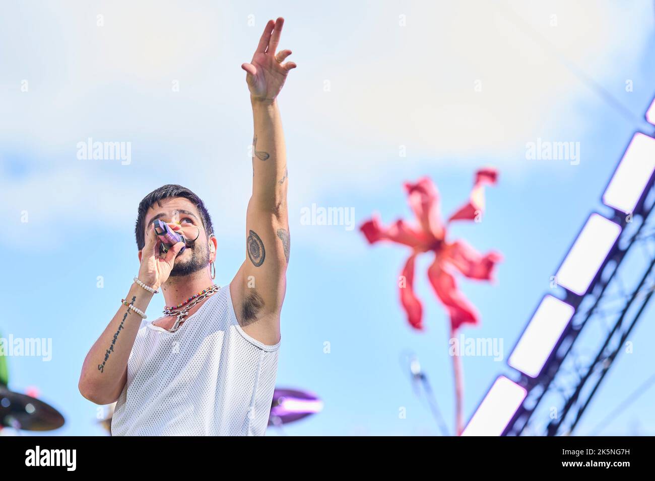 Madrid. Spain. 20221009, Camilo performs on stage during Hispanidad ...