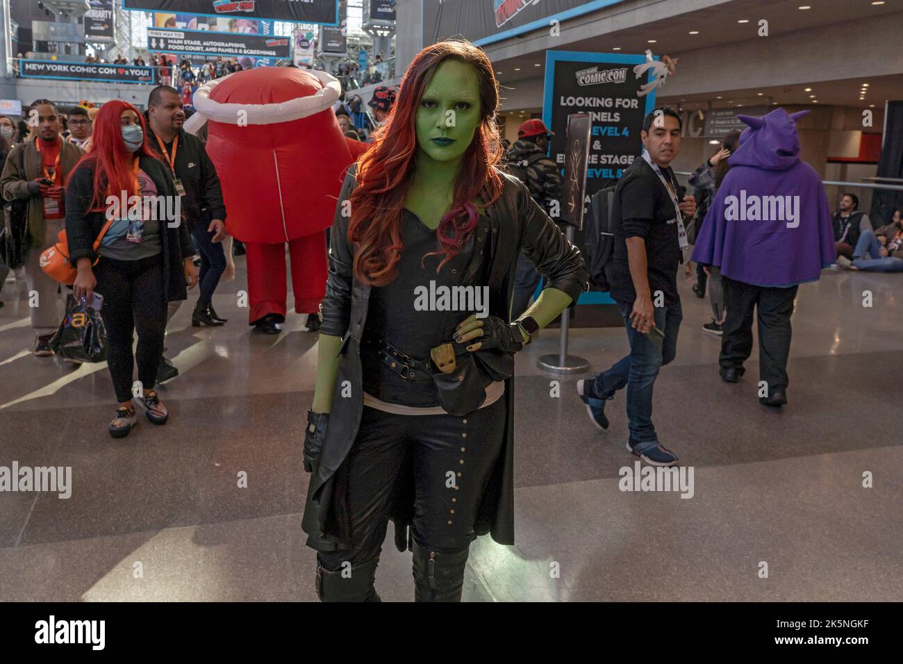 New York, United States. 08th Oct, 2022. A cosplayer dressed as Gamora ...