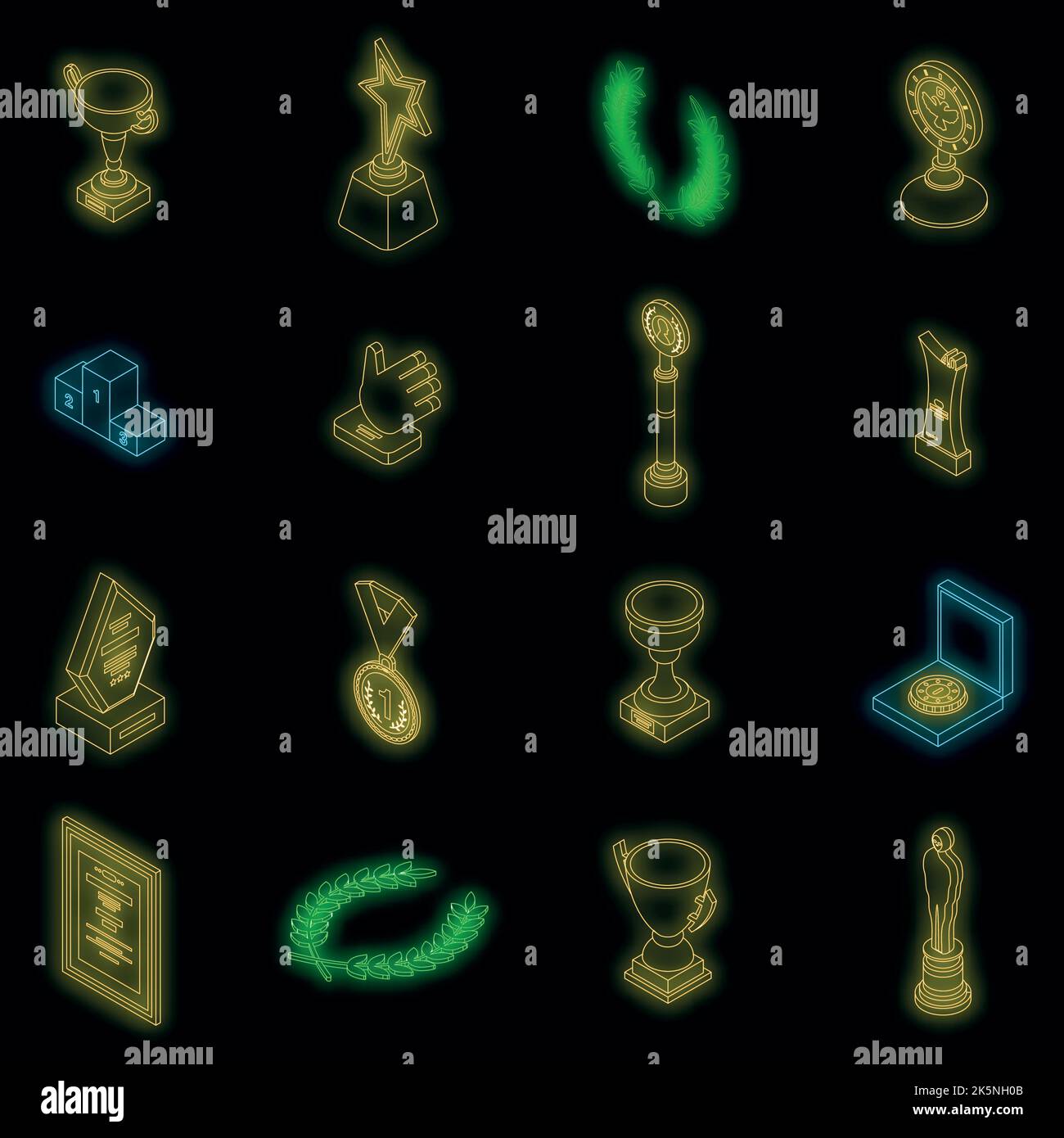 Winner awarding icons set. Isometric set of winner awarding vector ...